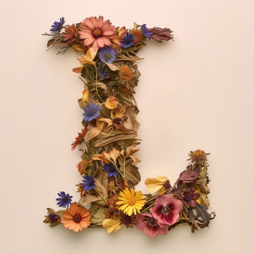 Alphabet L font flower art | Free Photo - rawpixel