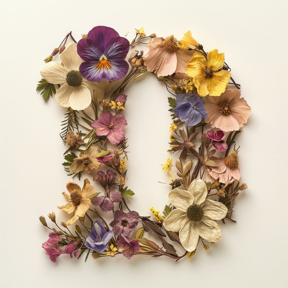 Alphabet Number 0 font flower | Premium Photo - rawpixel