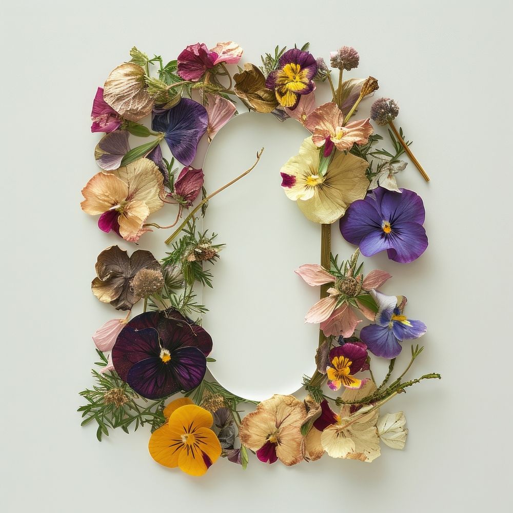 Alphabet Number 0 font flower | Premium Photo - rawpixel
