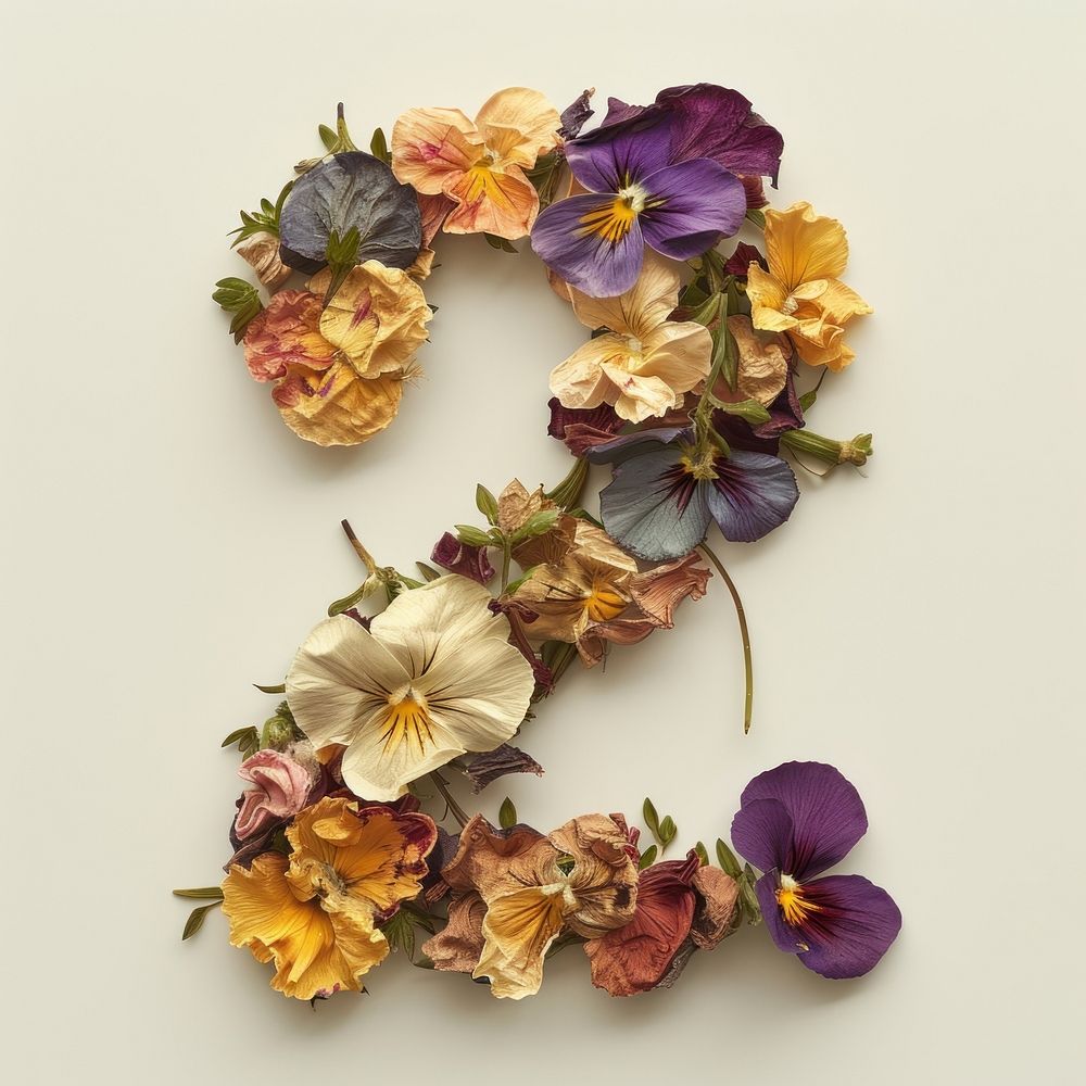 Alphabet Number 2 font flower | Premium Photo - rawpixel