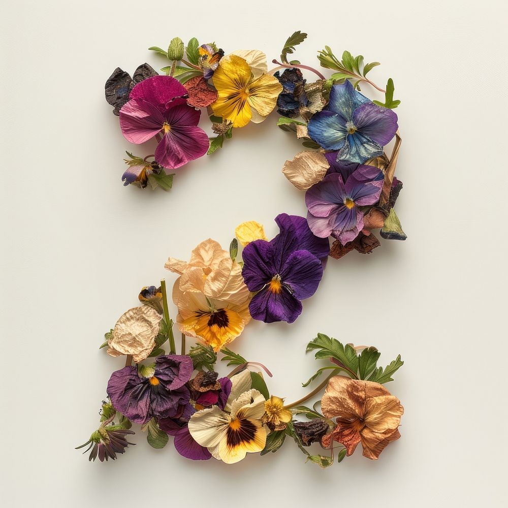 Alphabet Number 2 font flower | Free Photo - rawpixel