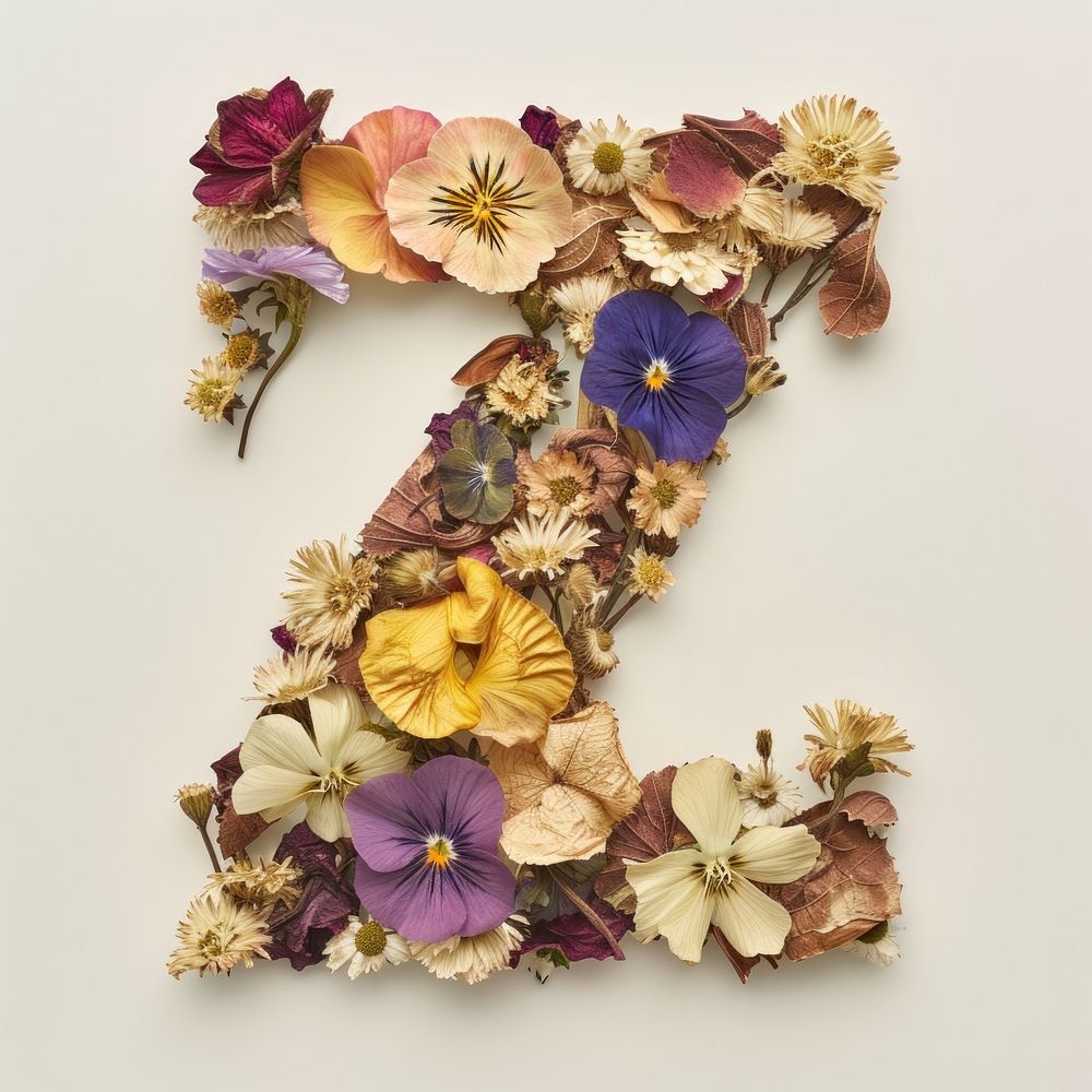Alphabet Z font flower art | Premium Photo - rawpixel