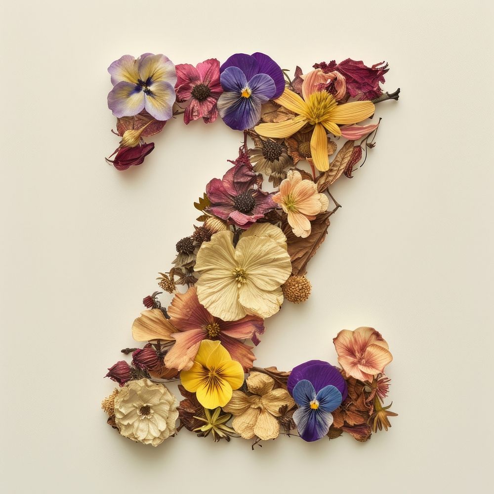 Alphabet Z font flower art | Premium Photo - rawpixel