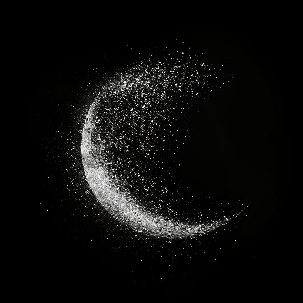 Crescent moon sparkle light astronomy | Premium Photo Illustration ...