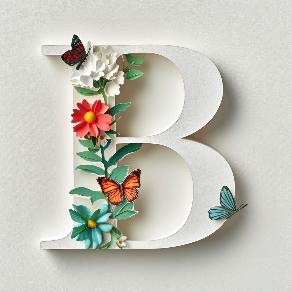 Letter B font flower text | Free Photo - rawpixel