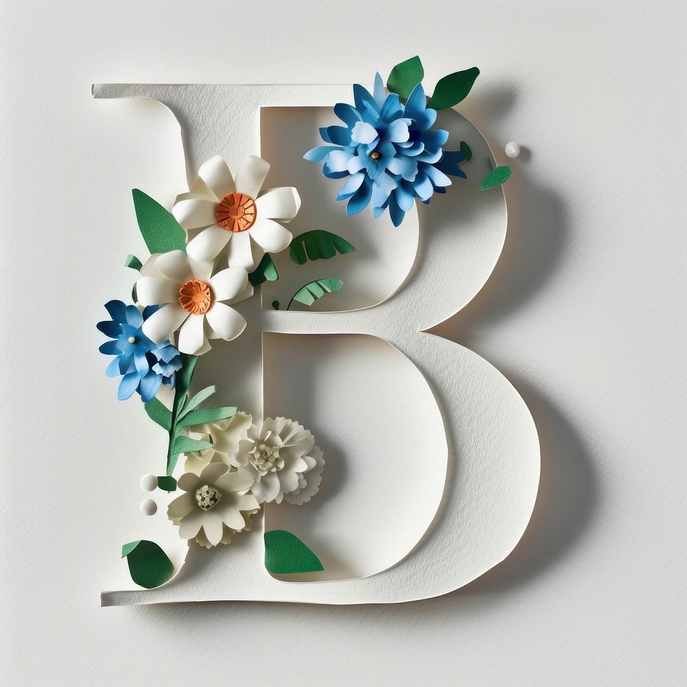 Letter B font flower white | Free Photo - rawpixel