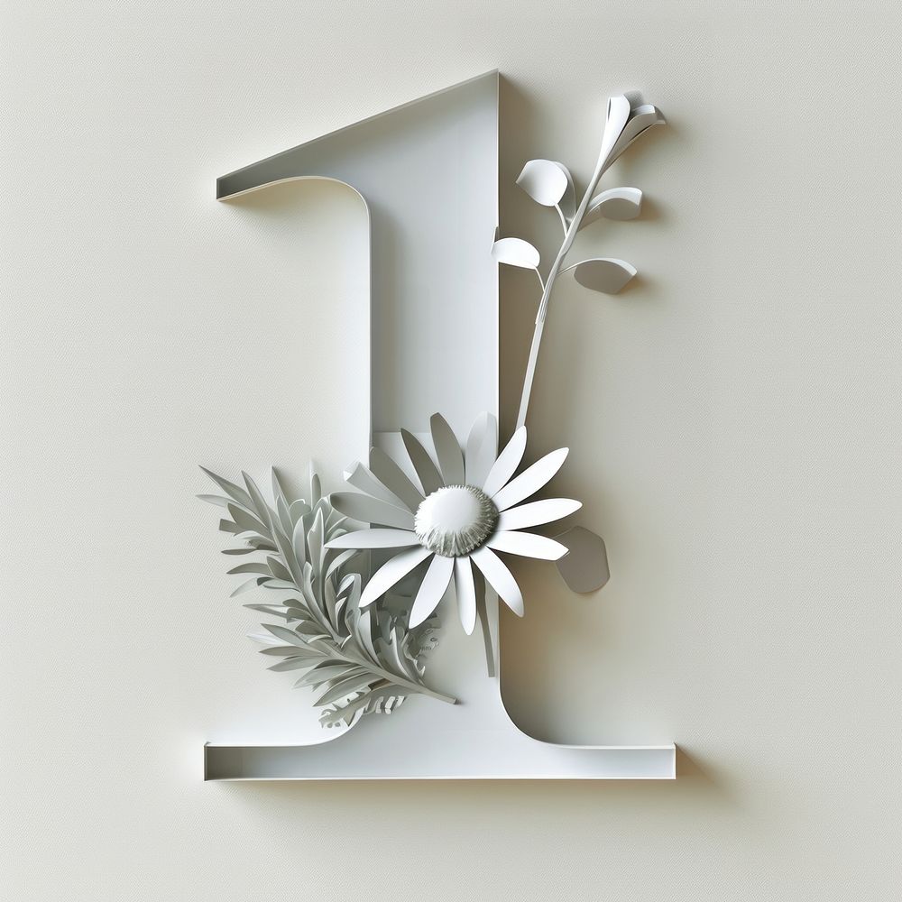 Letter Number 1 font flower | Free Photo - rawpixel