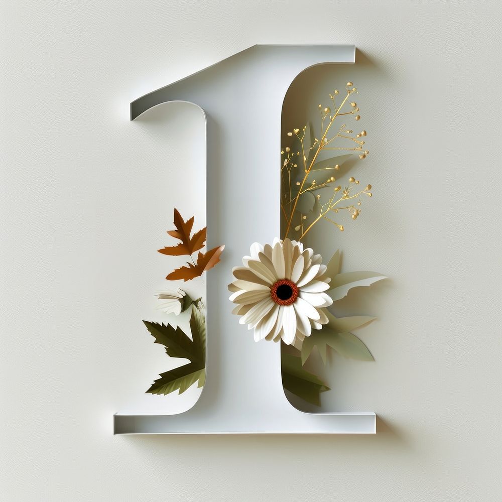 Letter Number 1 font flower | Free Photo - rawpixel