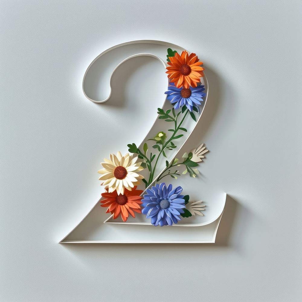 Letter Number 2 flower number | Premium Photo - rawpixel