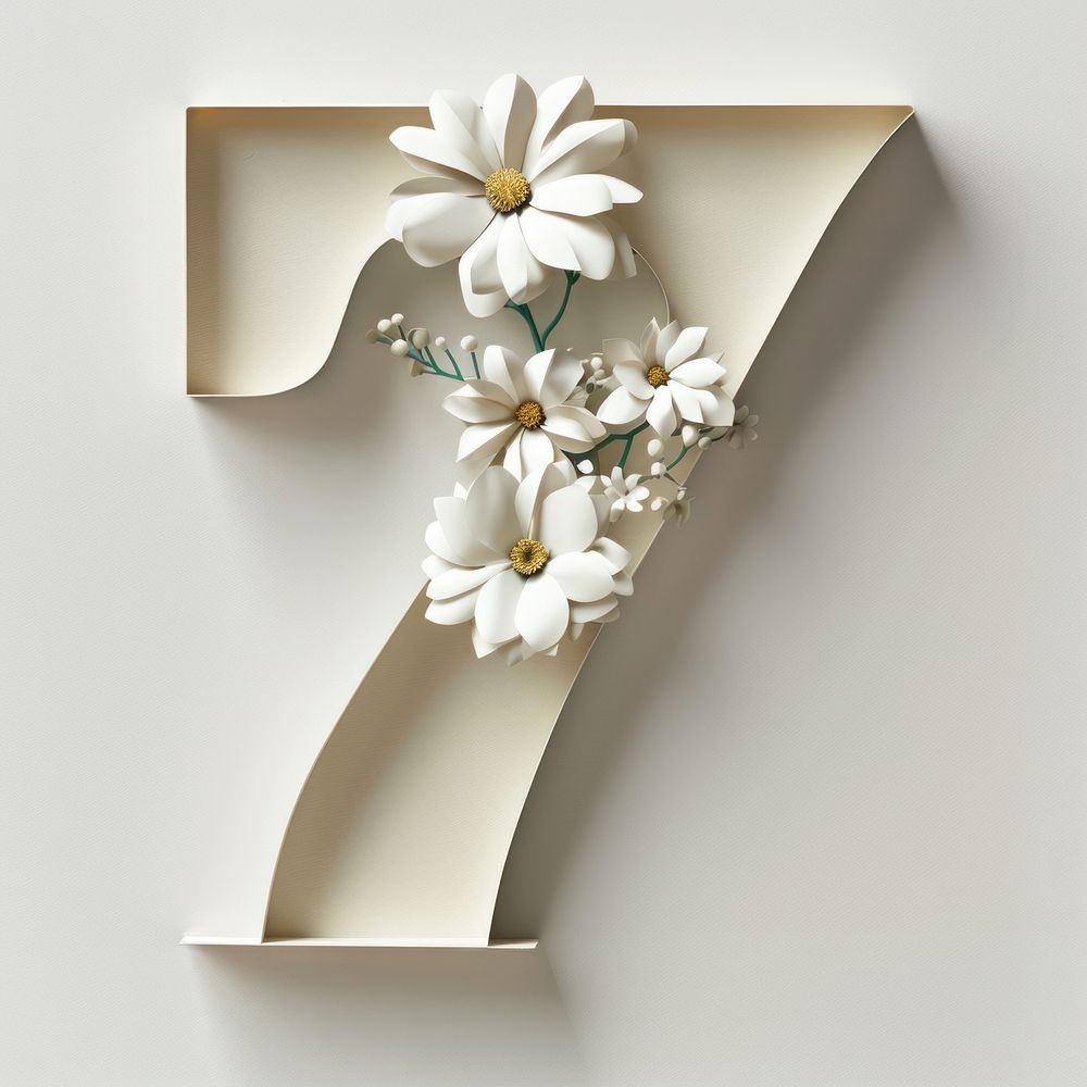 Letter number 7 font flower | Free Photo - rawpixel