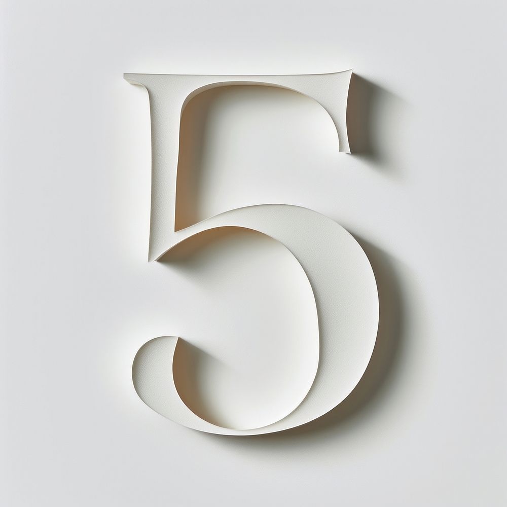 Letter number 5 alphabet white | Free Photo - rawpixel