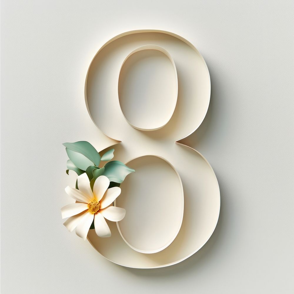 Letter number 8 font flower | Free Photo - rawpixel