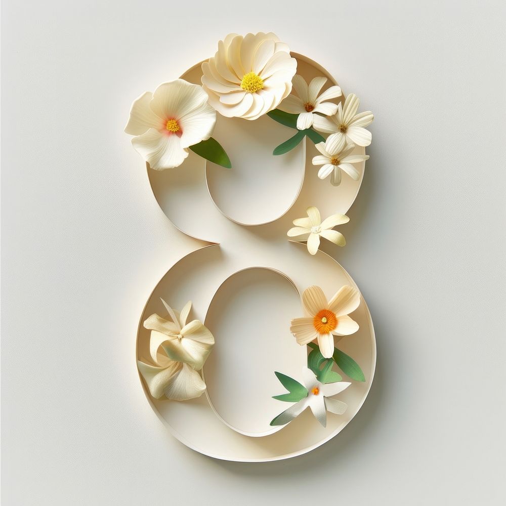 Letter number 8 font flower | Free Photo - rawpixel