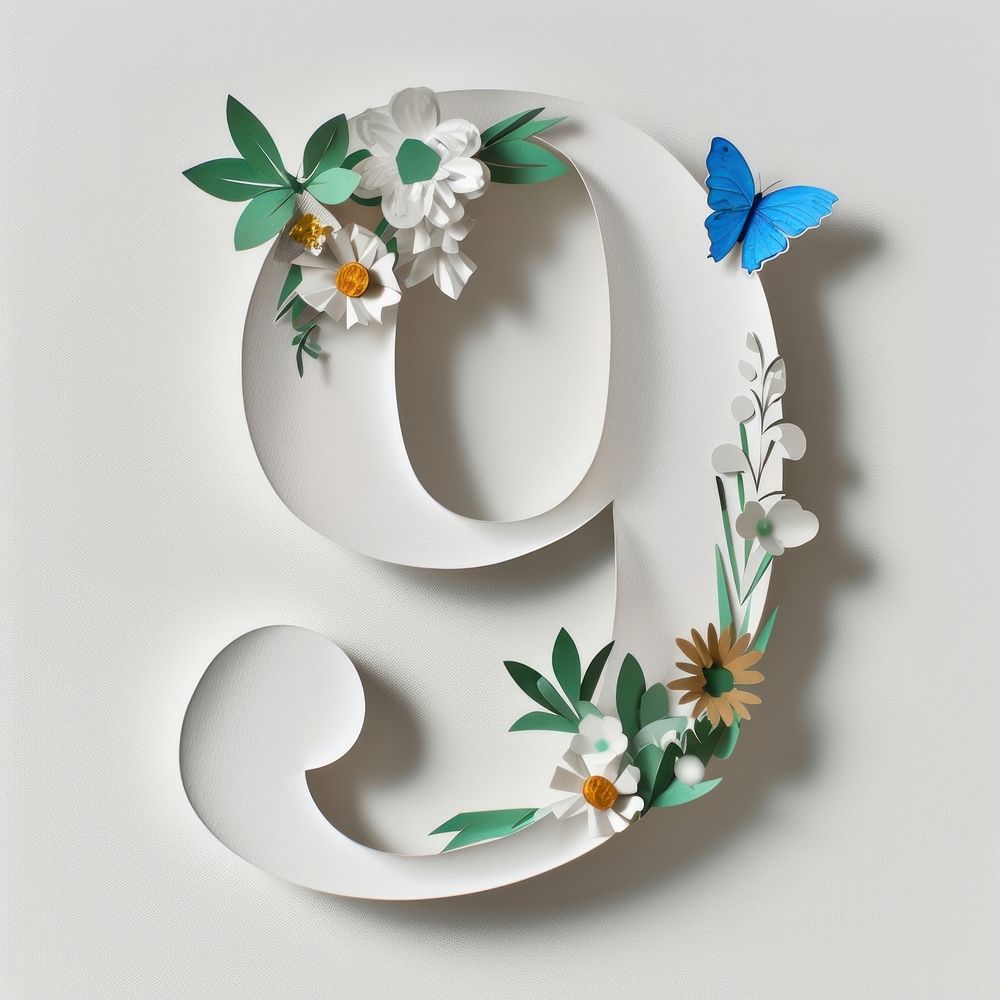 Letter number 9 font flower | Free Photo - rawpixel