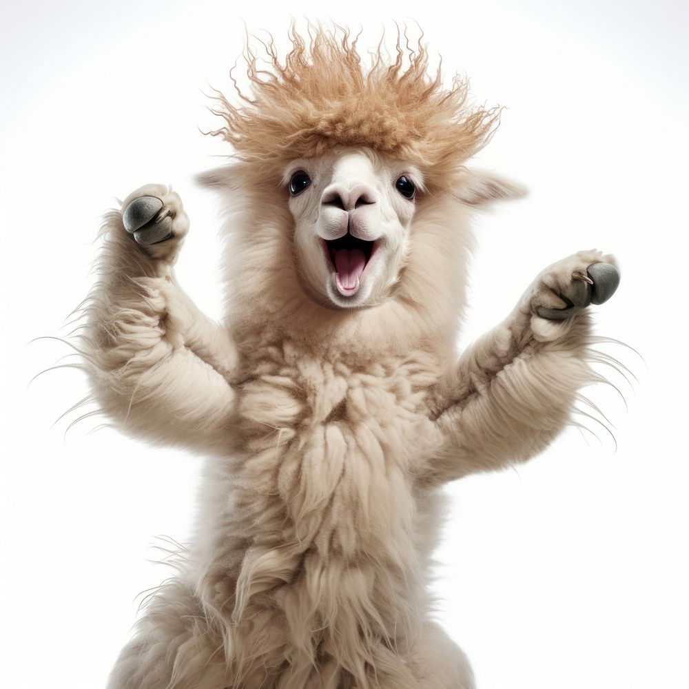 Happy smiling dancing alpaca mammal | Free Photo - rawpixel
