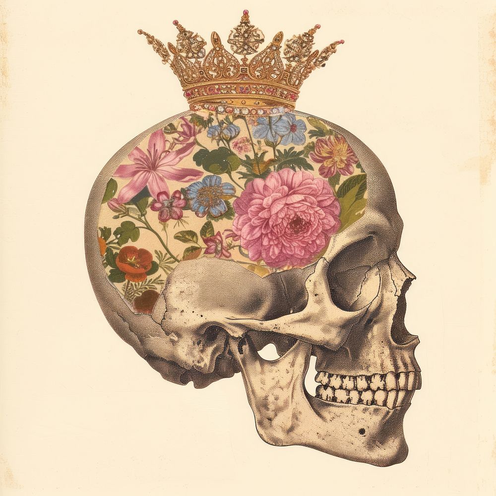 Paper collage skull painting art | Premium Photo Illustration - rawpixel