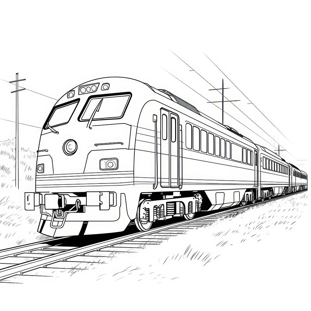 Train sketch locomotive vehicle. | Premium Photo Illustration - rawpixel