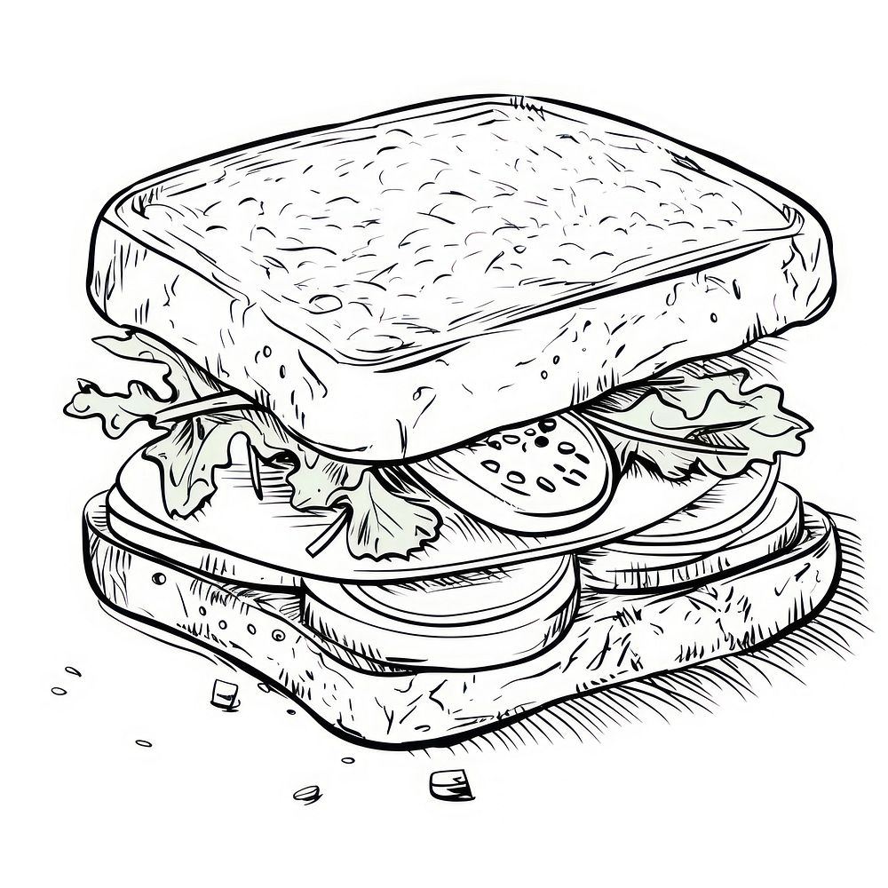 Sandwich sketch drawing illustrated. | Premium Photo Illustration ...