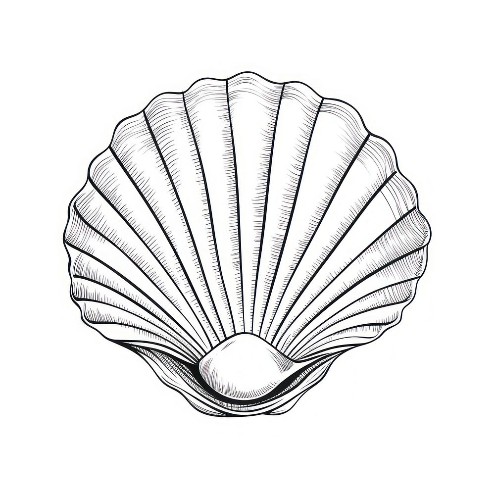 Shell seashell sketch clam. | Free Photo Illustration - rawpixel