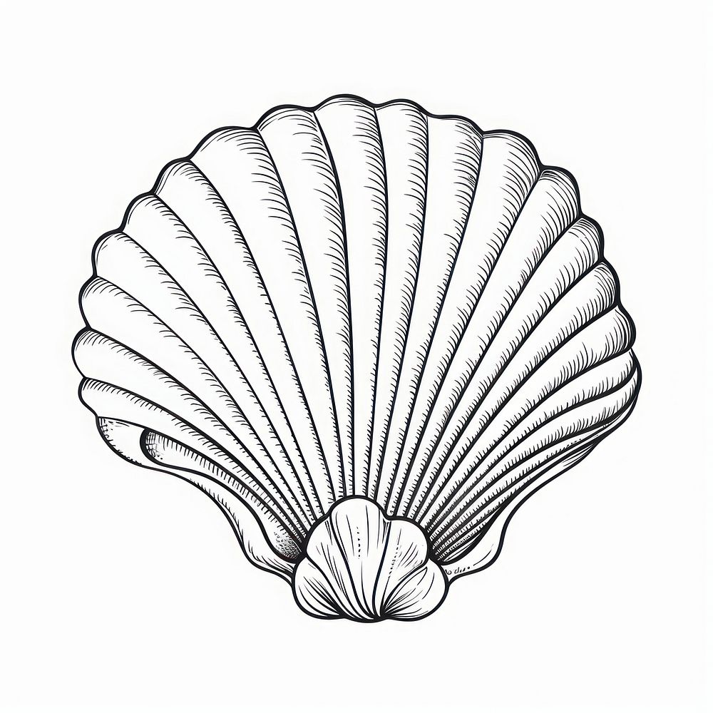 Shell sketch clam line. | Premium Photo Illustration - rawpixel
