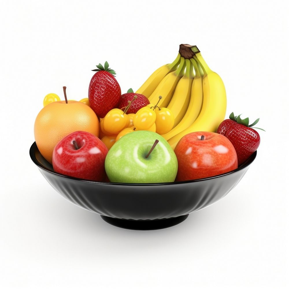 Fruit bowl strawberry banana apple. | Free Photo - rawpixel