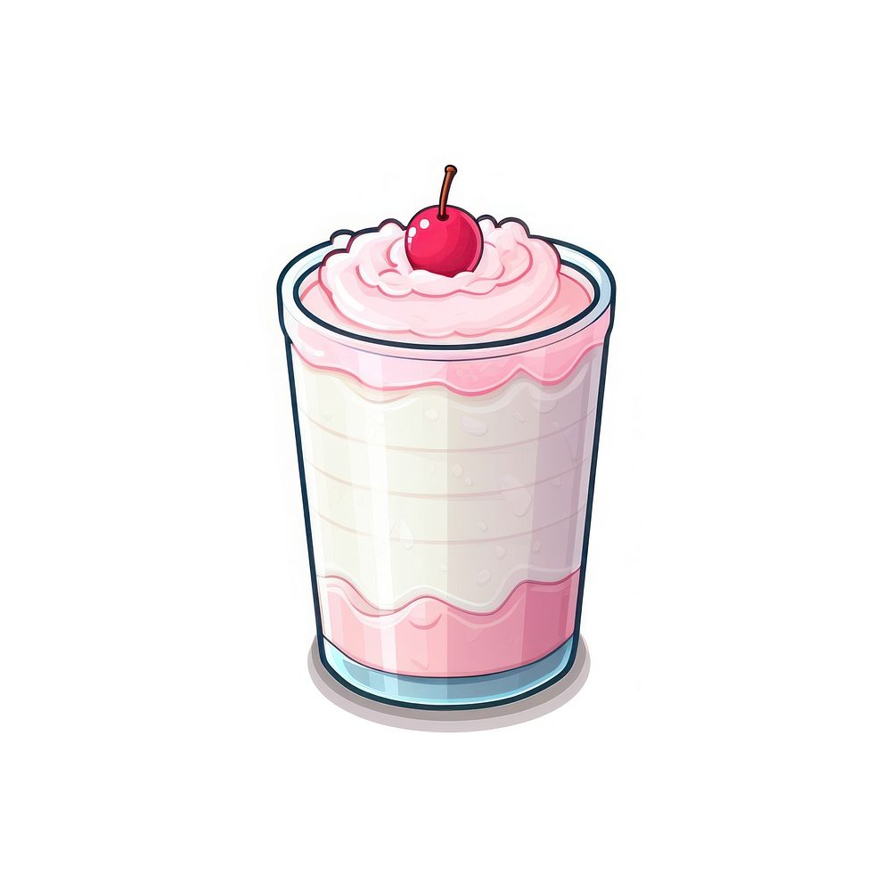 Greek yogurt cup pixel smoothie | Free Photo Illustration - rawpixel