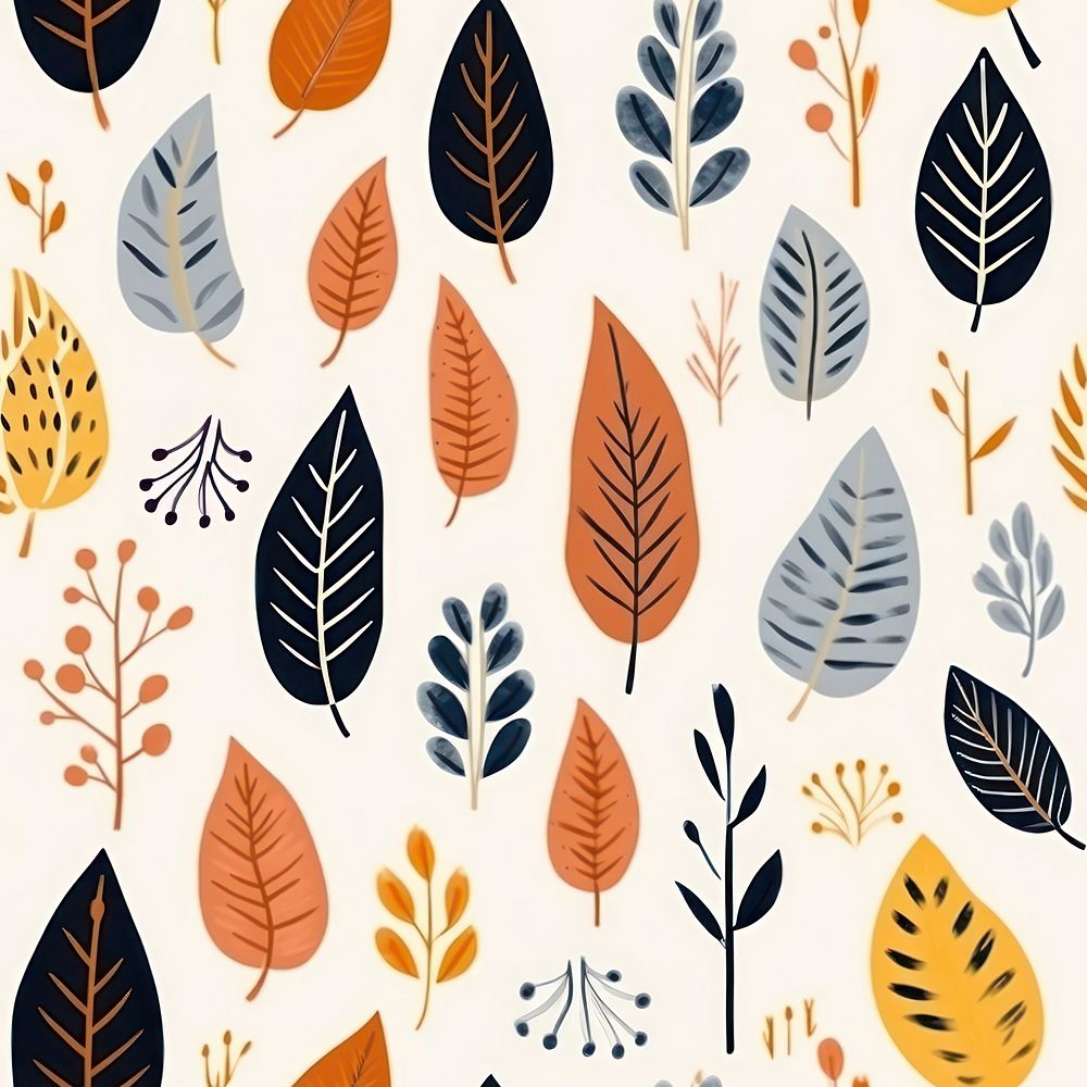Fall leaves pattern plant leaf | Free Photo Illustration - rawpixel