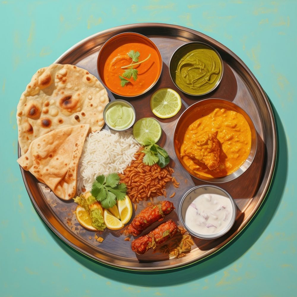 Indian food plate meal dish. | Premium Photo Illustration - rawpixel