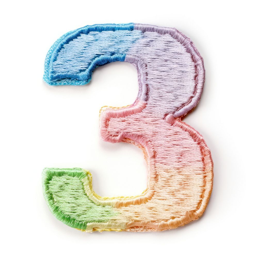 Patch letter number 3 text | Premium Photo - rawpixel