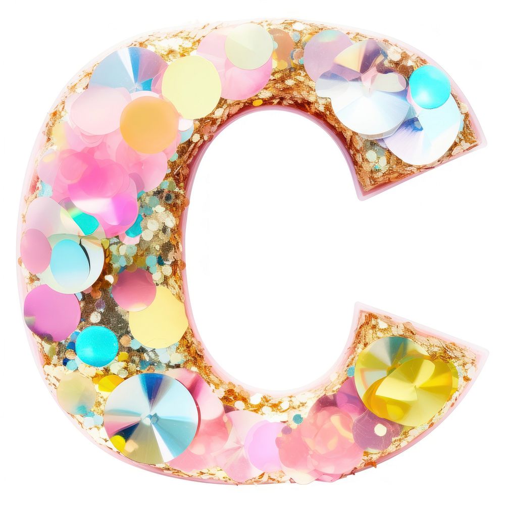 Glitter letter C number shape | Free Photo - rawpixel