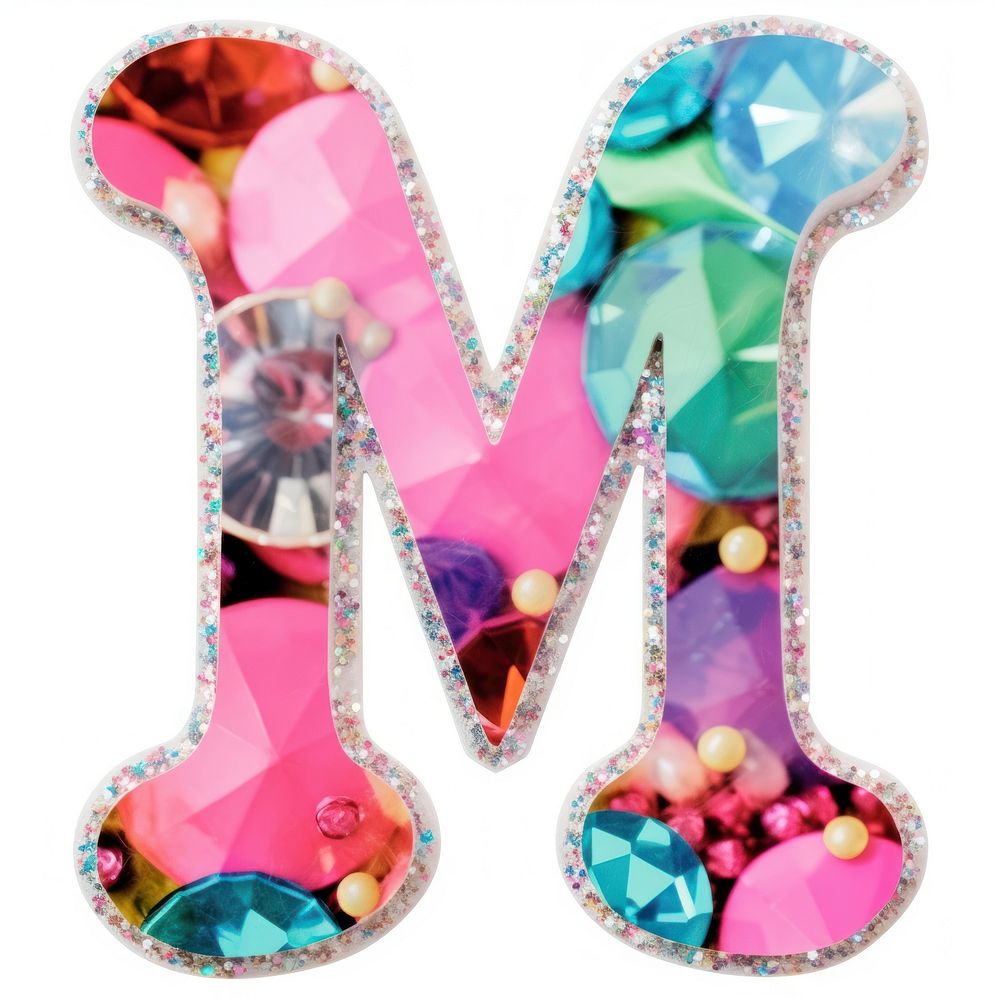 Glitter letter M jewelry white | Premium Photo - rawpixel