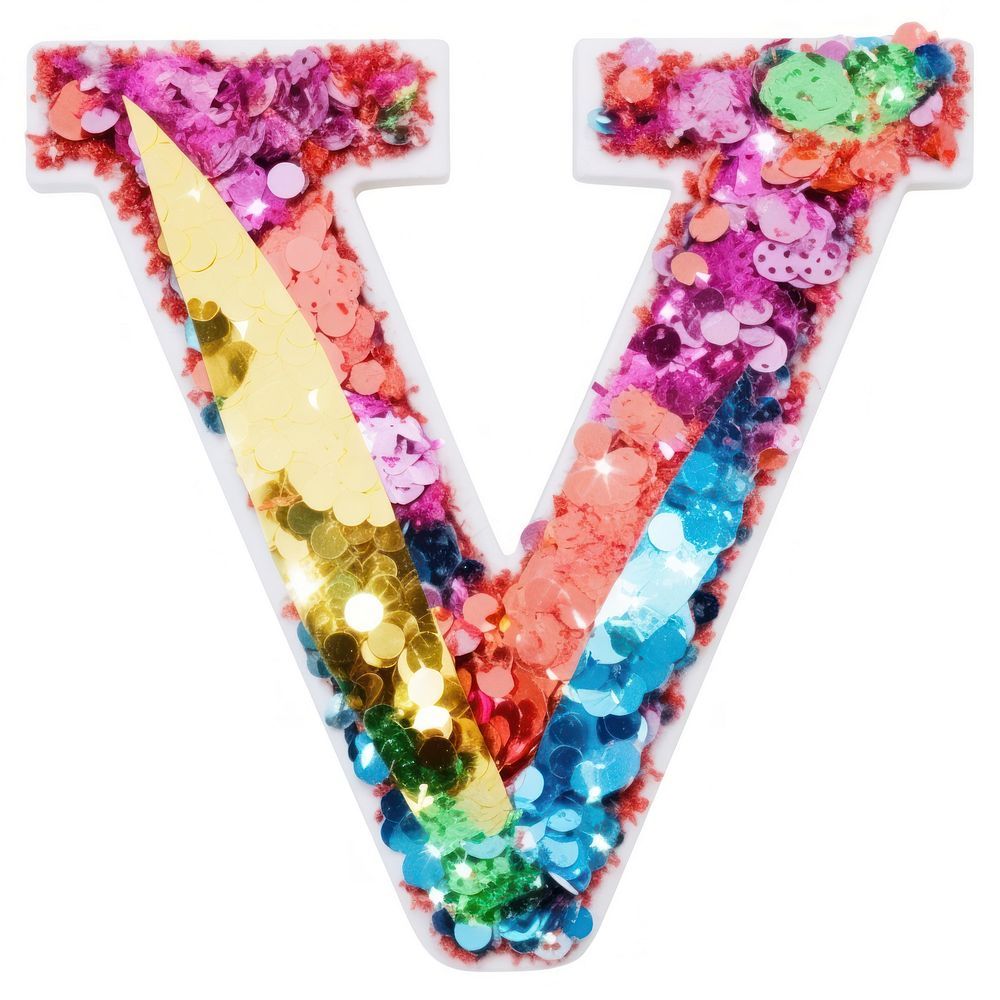 Glitter letter V alphabet shape | Free Photo - rawpixel