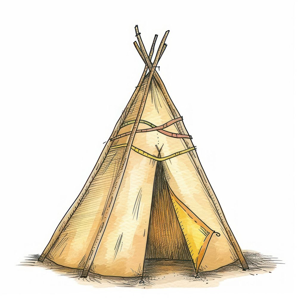 Teepee outdoors camping sketch. | Premium Photo Illustration - rawpixel