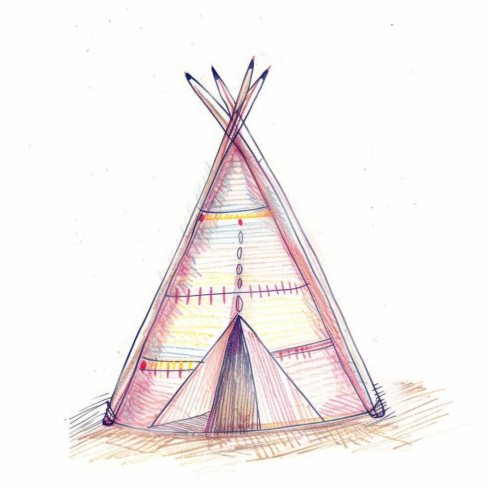 Teepee sketch drawing architecture. | Free Photo Illustration - rawpixel