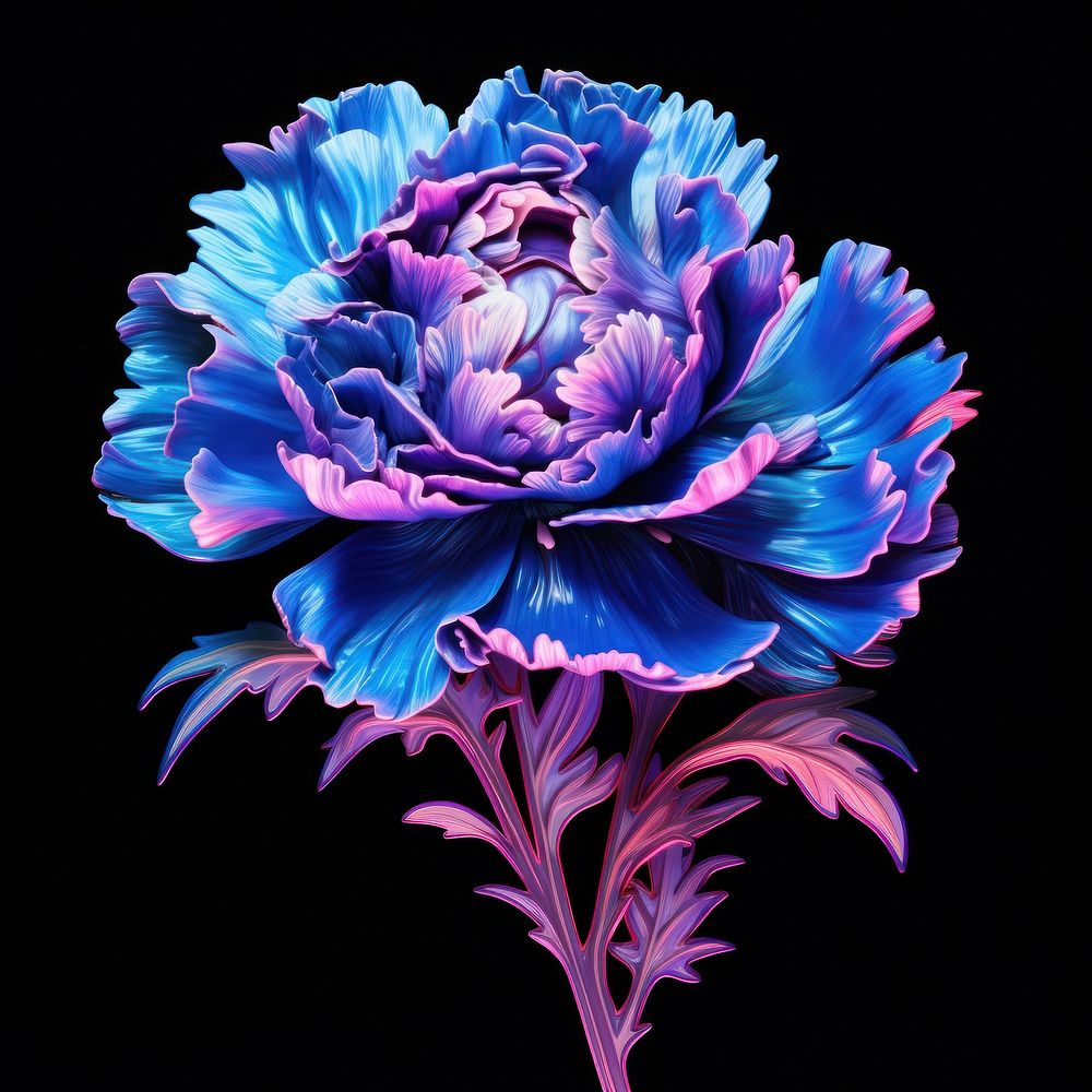Neon Carnation carnation flower purple. | Premium Photo Illustration ...