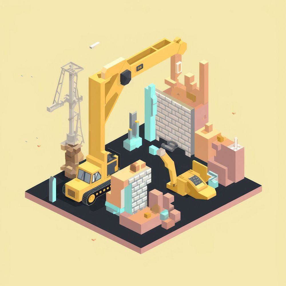 Construction site pixel architecture diagram | Premium Photo ...