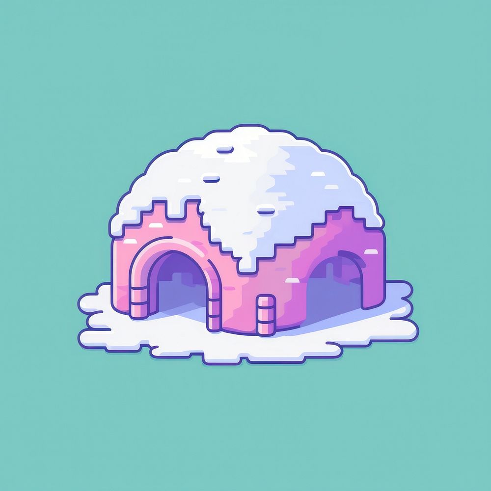 Igloo pixel snow architecture creativity. | Premium Photo Illustration ...