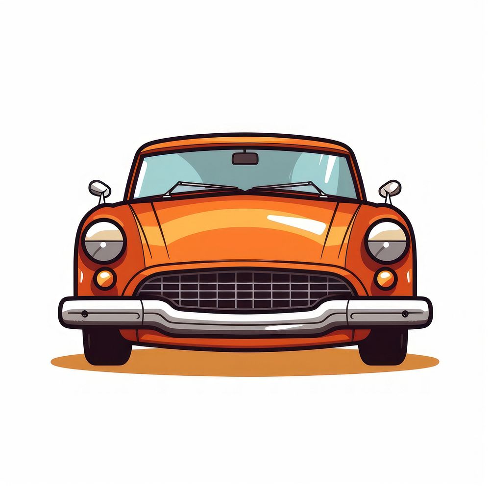 Car front view vehicle cartoon | Free Photo Illustration - rawpixel