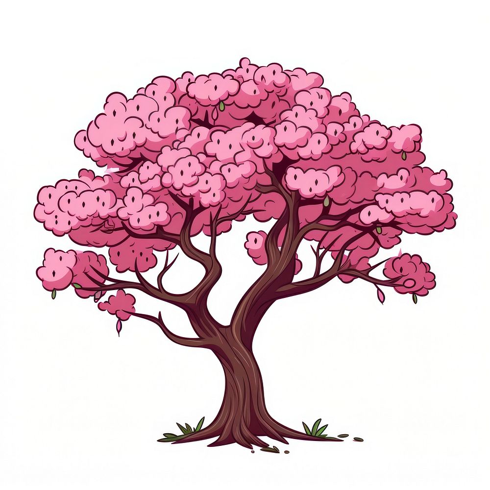 Cherry blossom tree drawing cartoon | Premium Photo Illustration - rawpixel