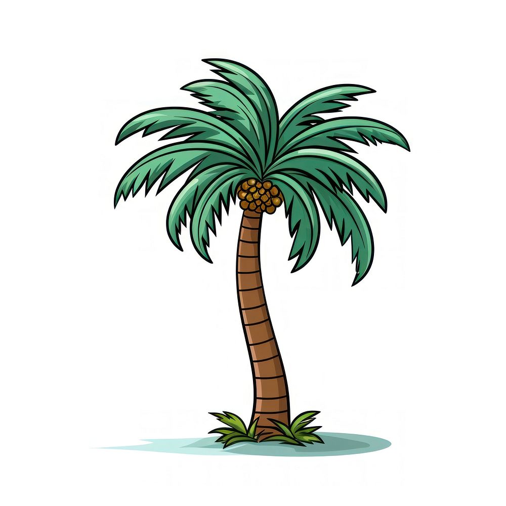Palm tree cartoon drawing plant. | Free Photo Illustration - rawpixel