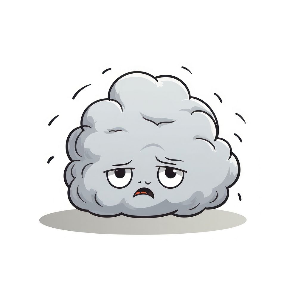 Sad grey cloud cartoon drawing | Free Photo Illustration - rawpixel