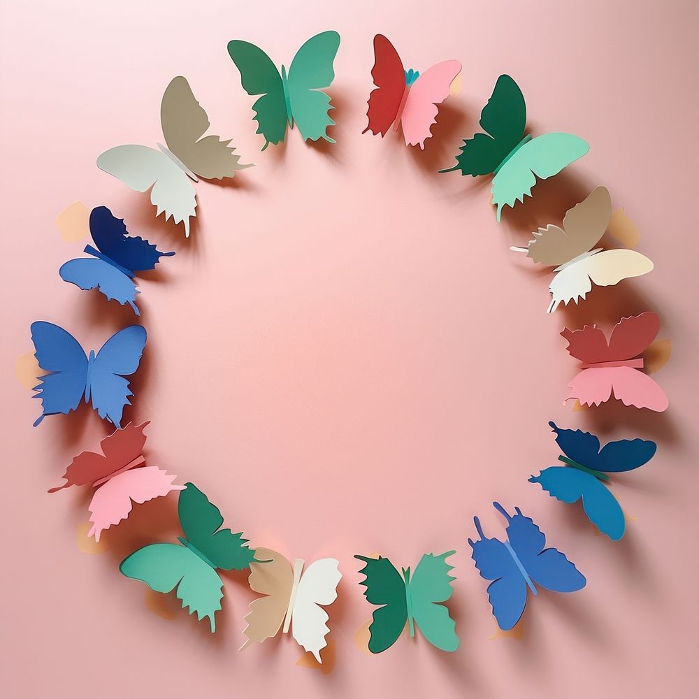 Butterflies circle border art butterfly | Premium Photo - rawpixel
