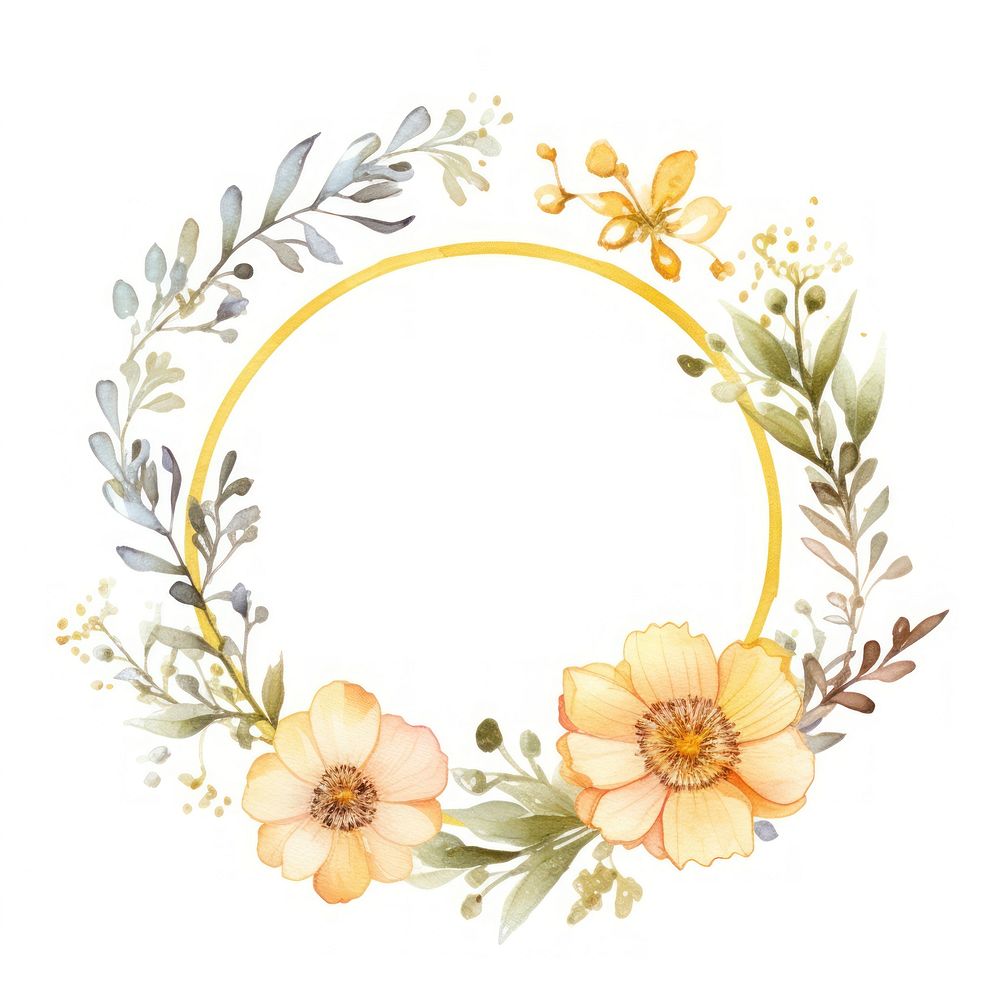 Gold border flower circle pattern | Free Photo Illustration - rawpixel