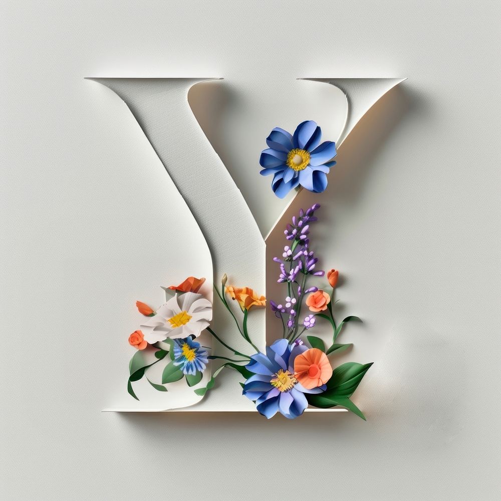 Letter Y font flower pattern | Free Photo - rawpixel