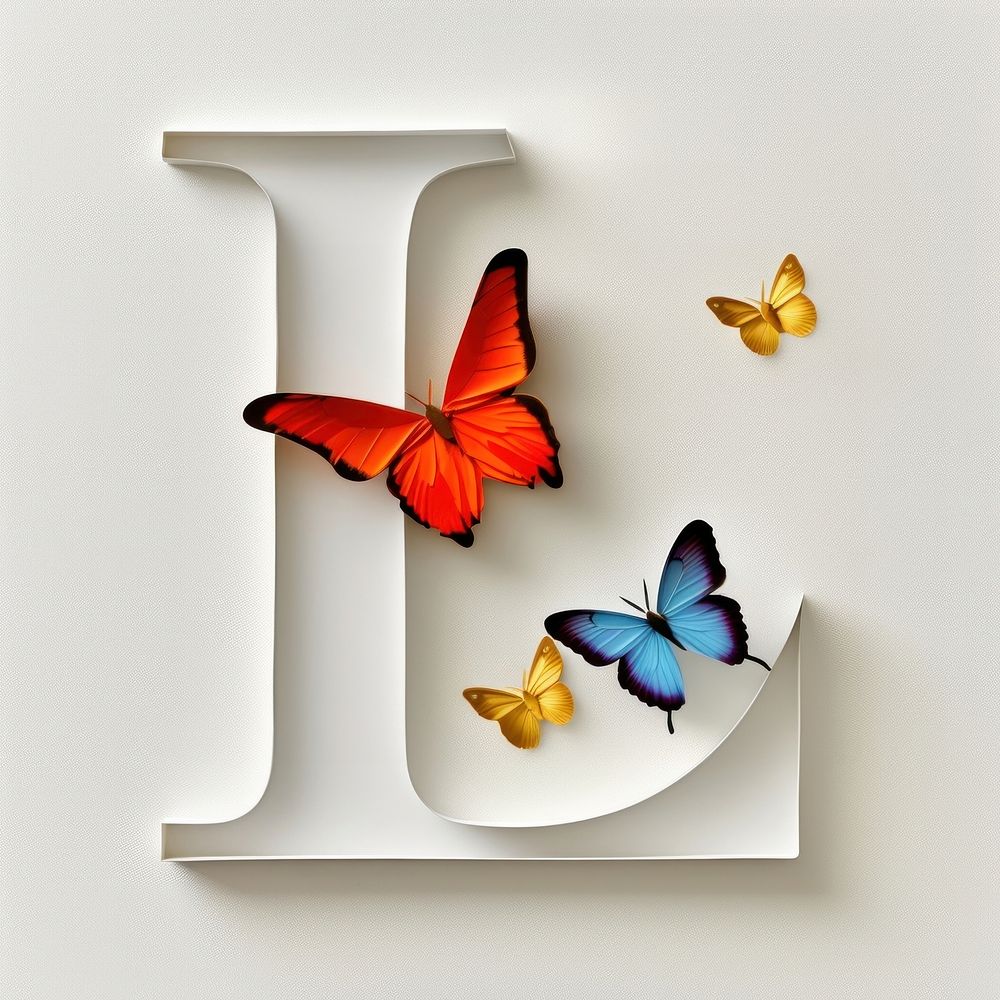 Letter L font butterfly appliance | Free Photo - rawpixel