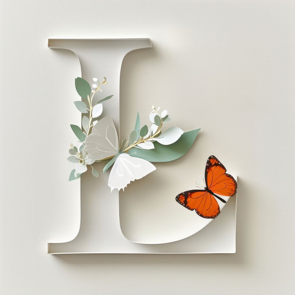 Letter L font art butterfly | Free Photo - rawpixel