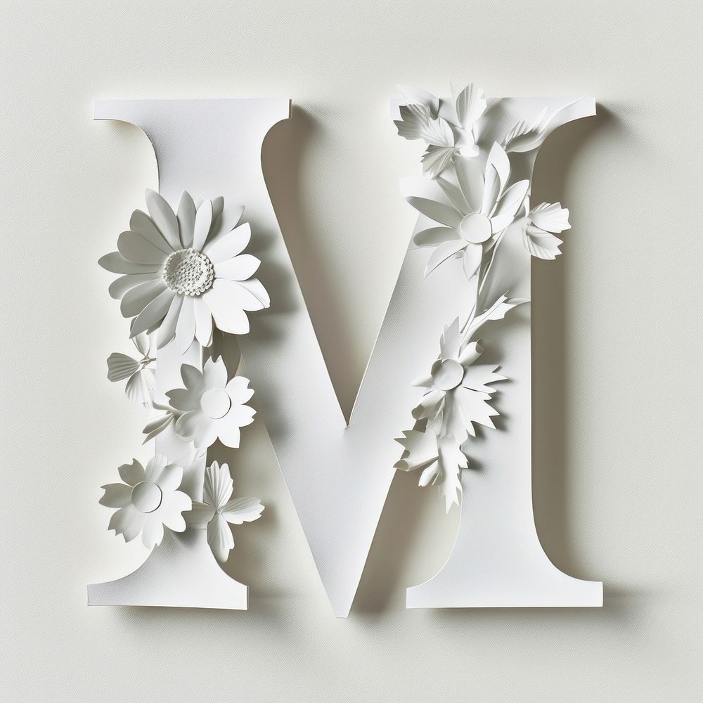 Letter M font flower white | Free Photo - rawpixel
