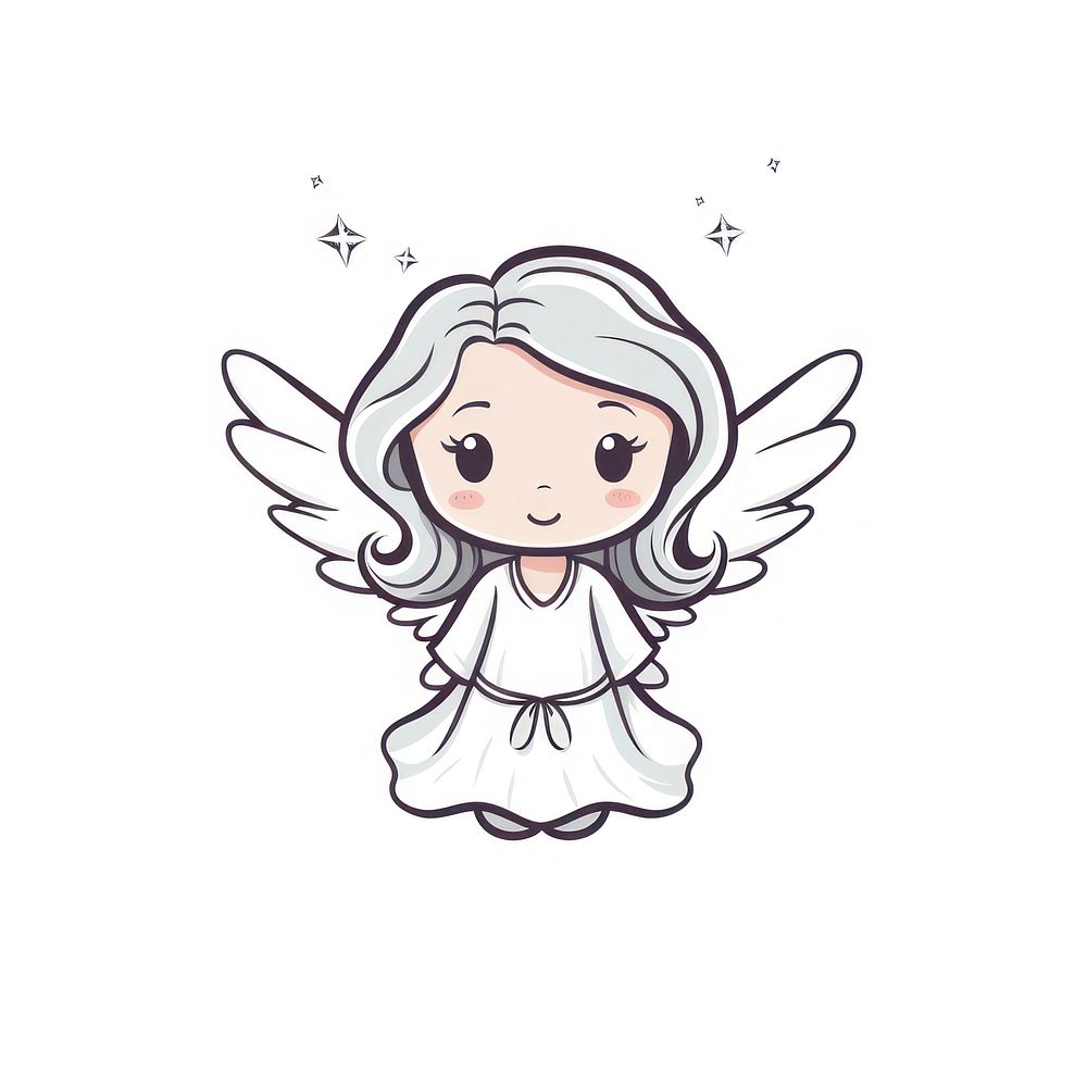 Cute little angel cartoon drawing | Free Photo Illustration - rawpixel