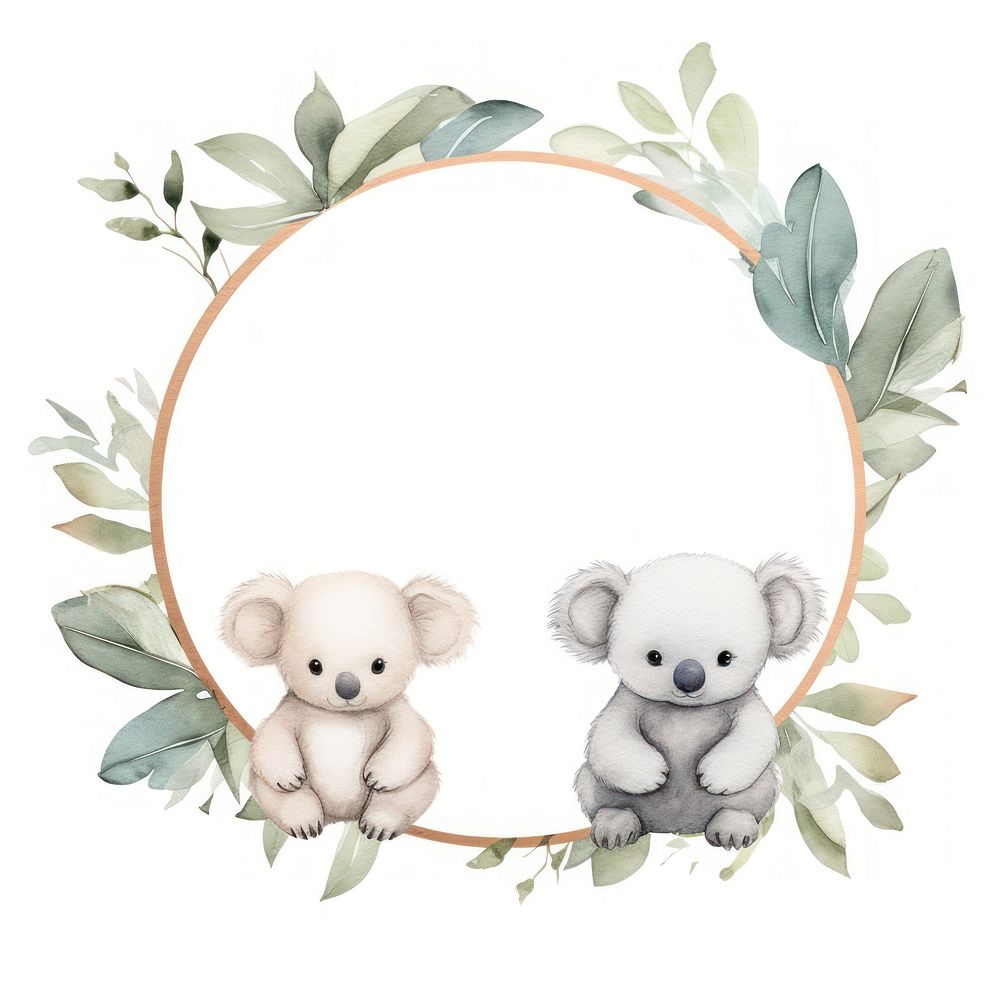 Baby koalas circle border mammal | Premium Photo Illustration - rawpixel