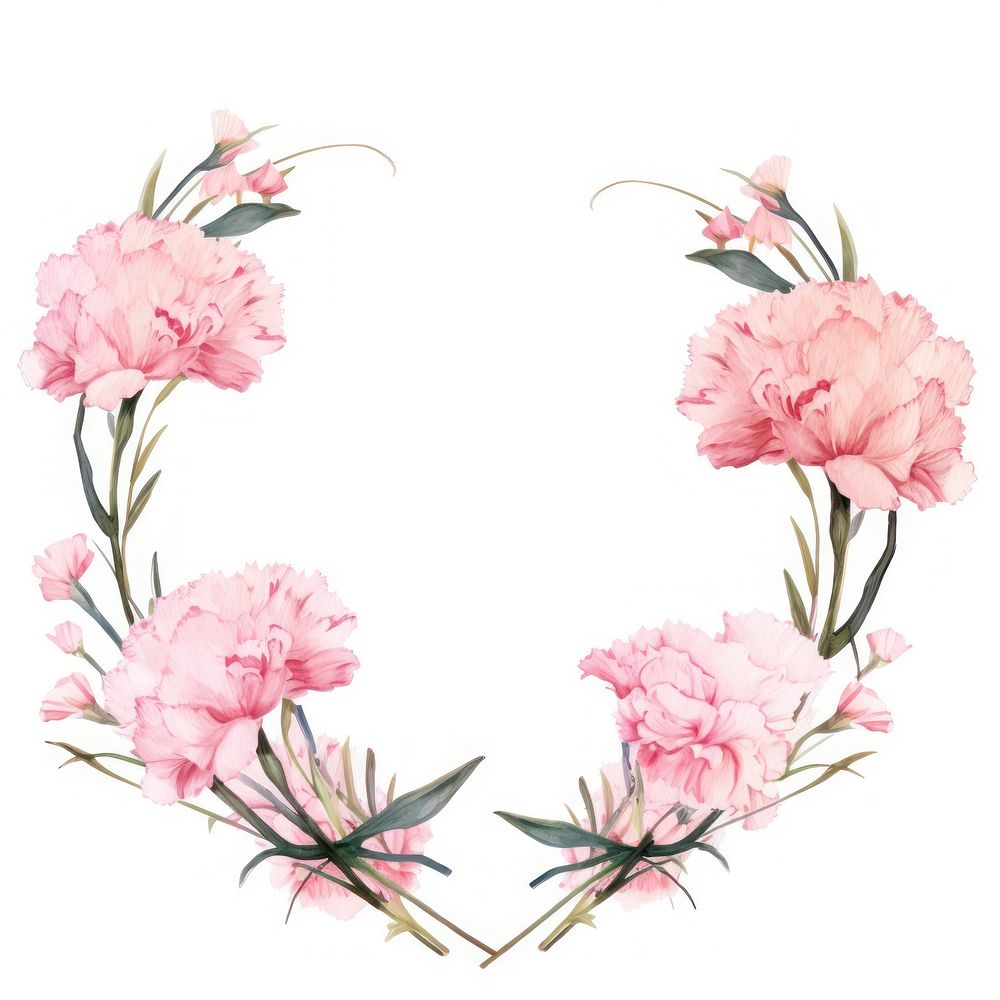 Carnation border flower wreath plant. | Premium Photo Illustration ...